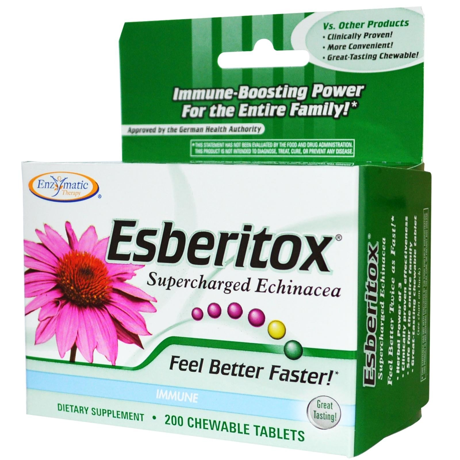 Buy Enzymatic Therapy Esberitox Supercharged Echinacea 200 Chewable ...
