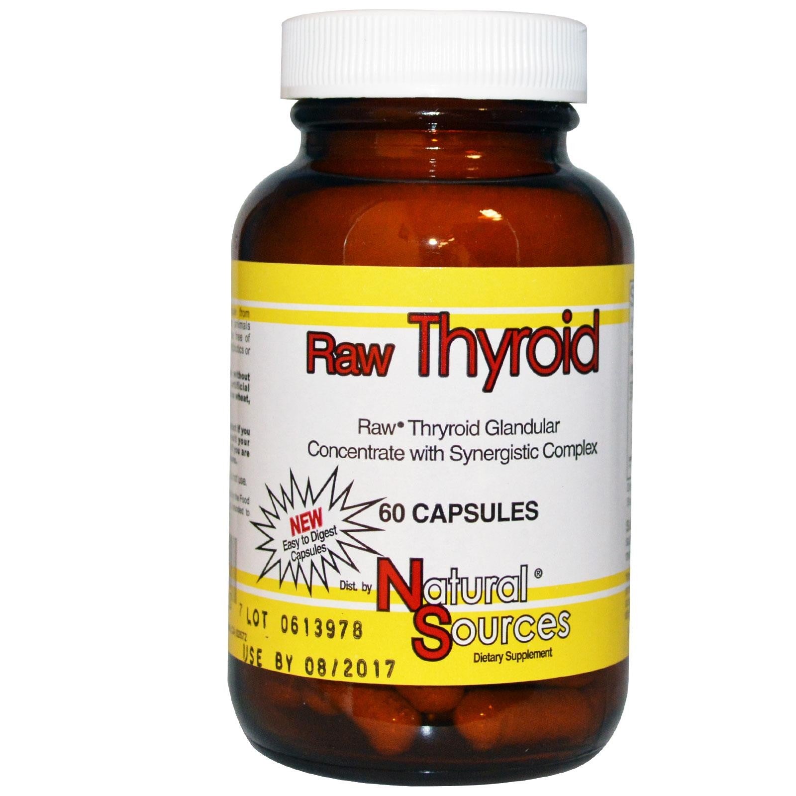 Buy Natural Sources Raw Thyroid Glandular 60 Capsules - Dietary ...