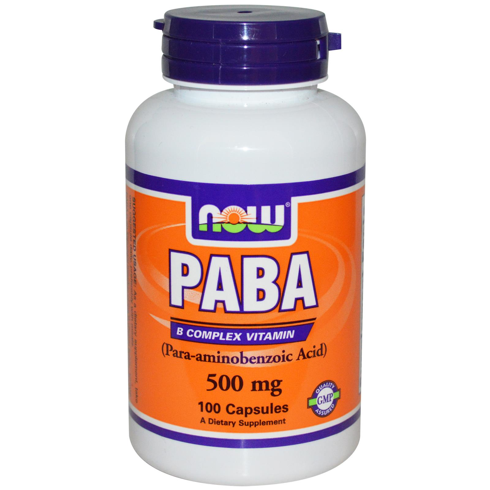 Buy Now Foods PABA 500mg 100 Capsules Online Australia - Ausherb